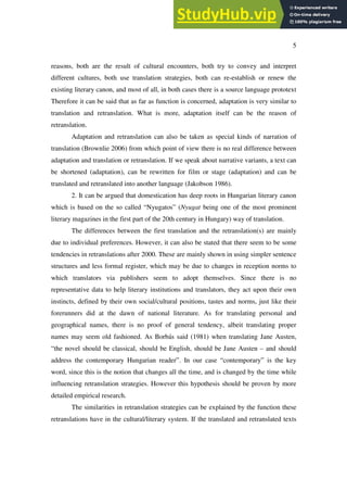 Adaptation And Retranslation Thesis | PDF