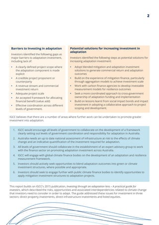 FROM RISK TO RETURN: INVESTING IN CLIMATE CHANGE ADAPTATION | PDF