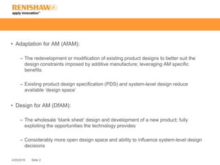 Adaptation for AM versus Design for AM | PPT