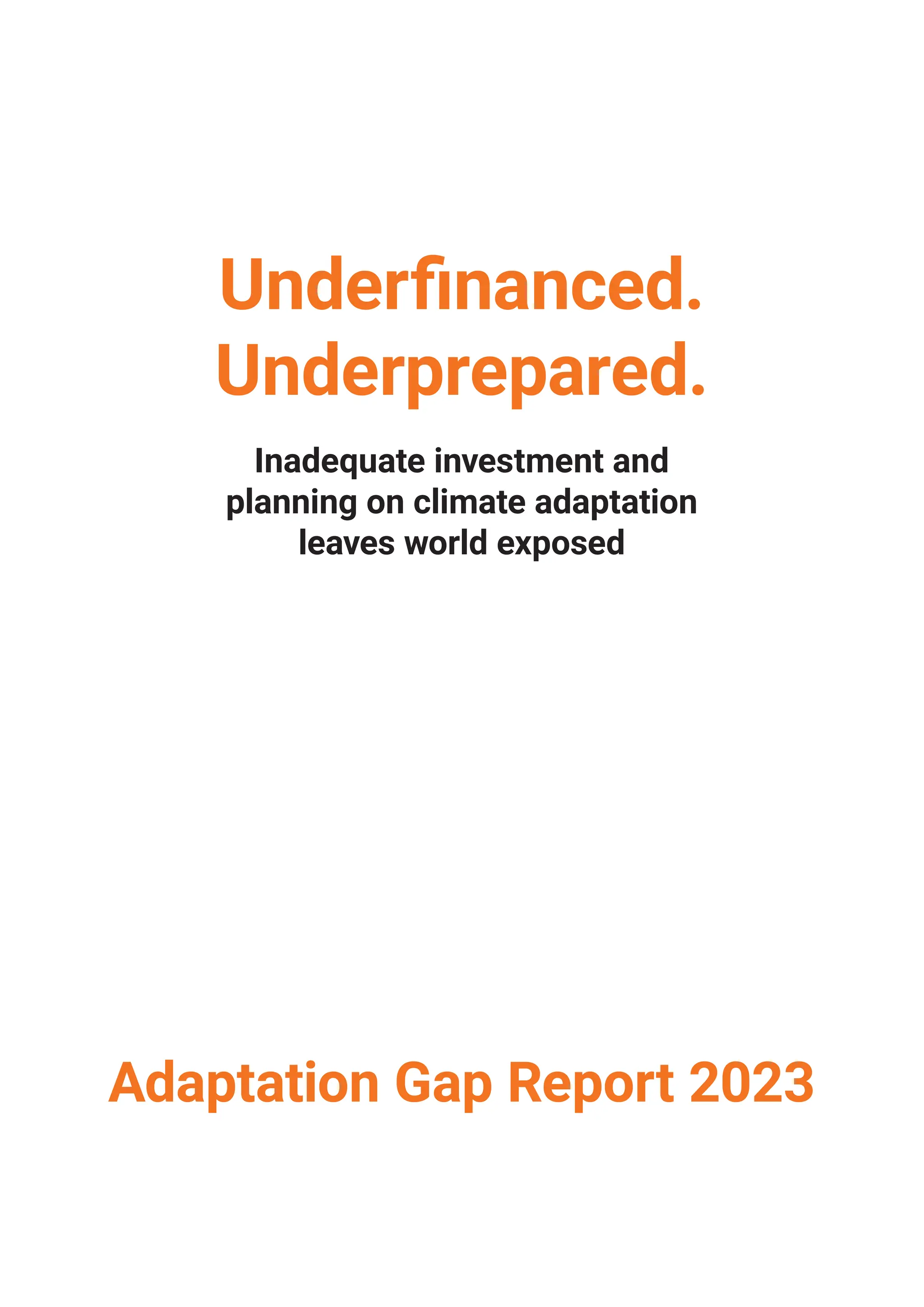 UNEP Climate Adaptation Gap Report 2023 | PDF