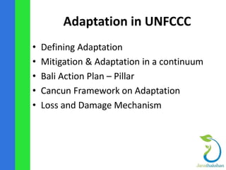 Adaptation in UNFCCC | PPTX