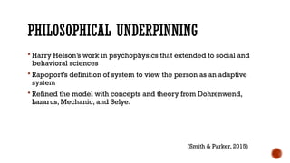 Adaptation Model of nursing theories.... | PPTX