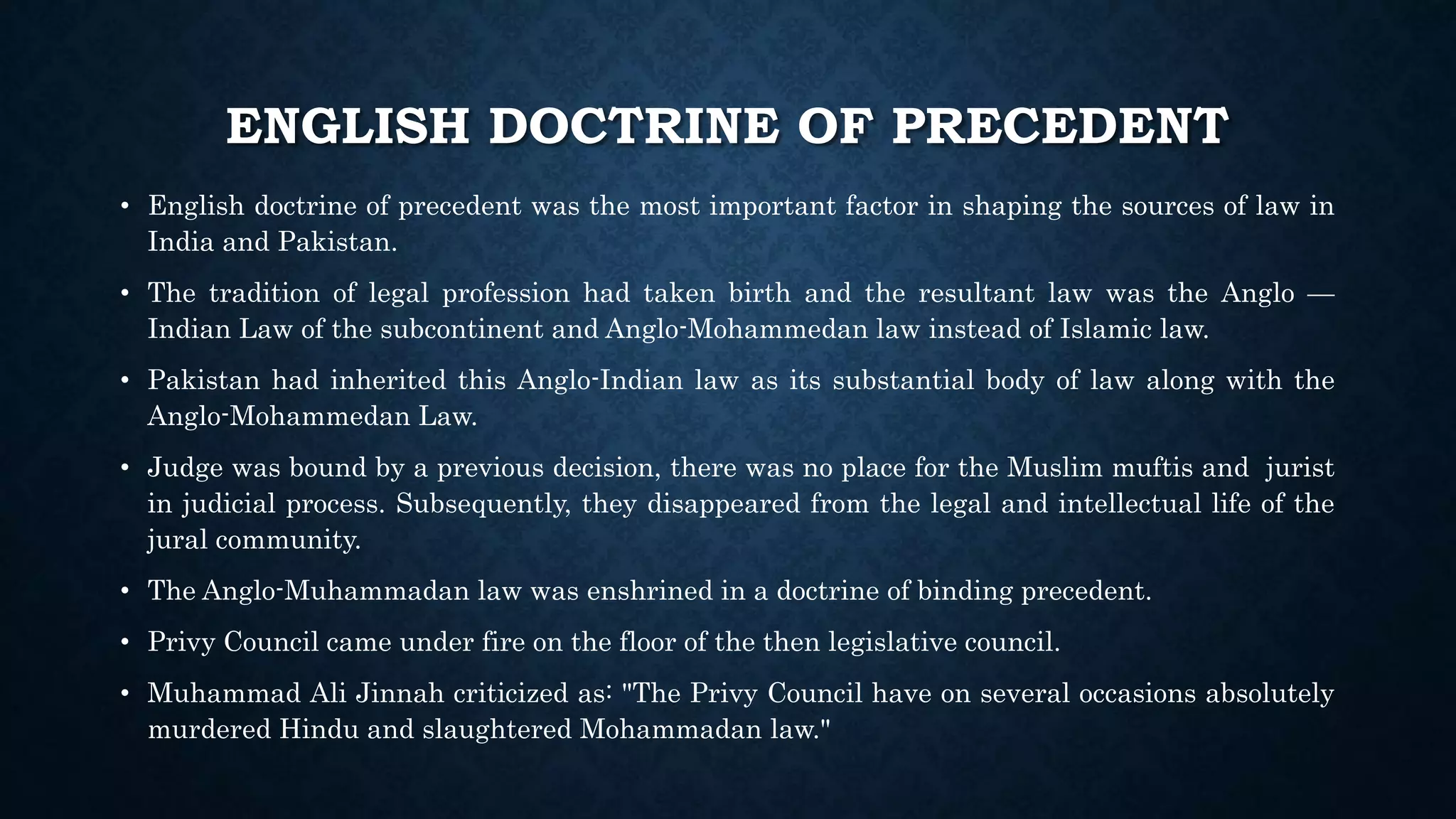 Adaptation of anglo indian law in pakistan | PPTX