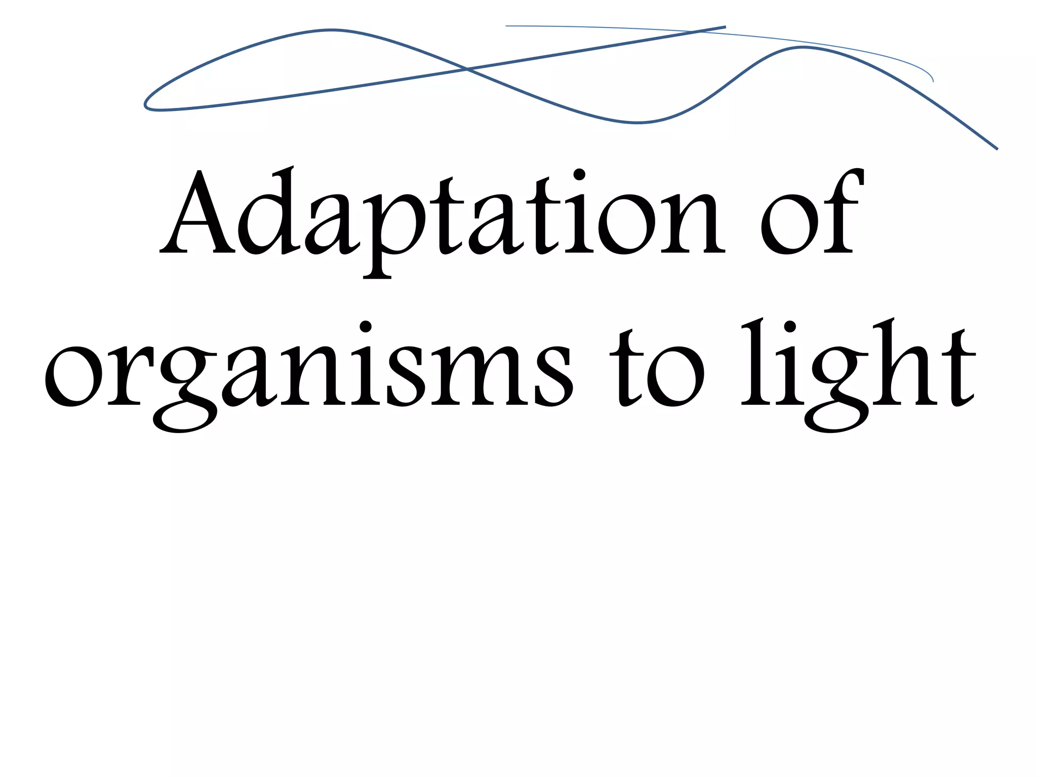 Adaptation of organisms to light | PPTX