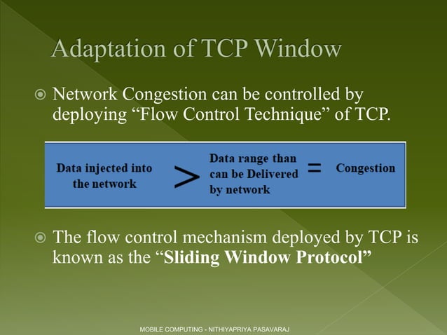 Adaptation Of Tcp Window Ppsx Computer Networking Computing