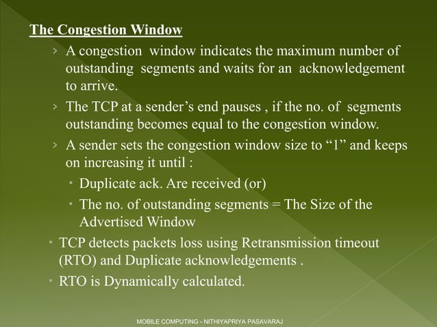 Adaptation of tcp window | PPSX | Computer Networking | Computing