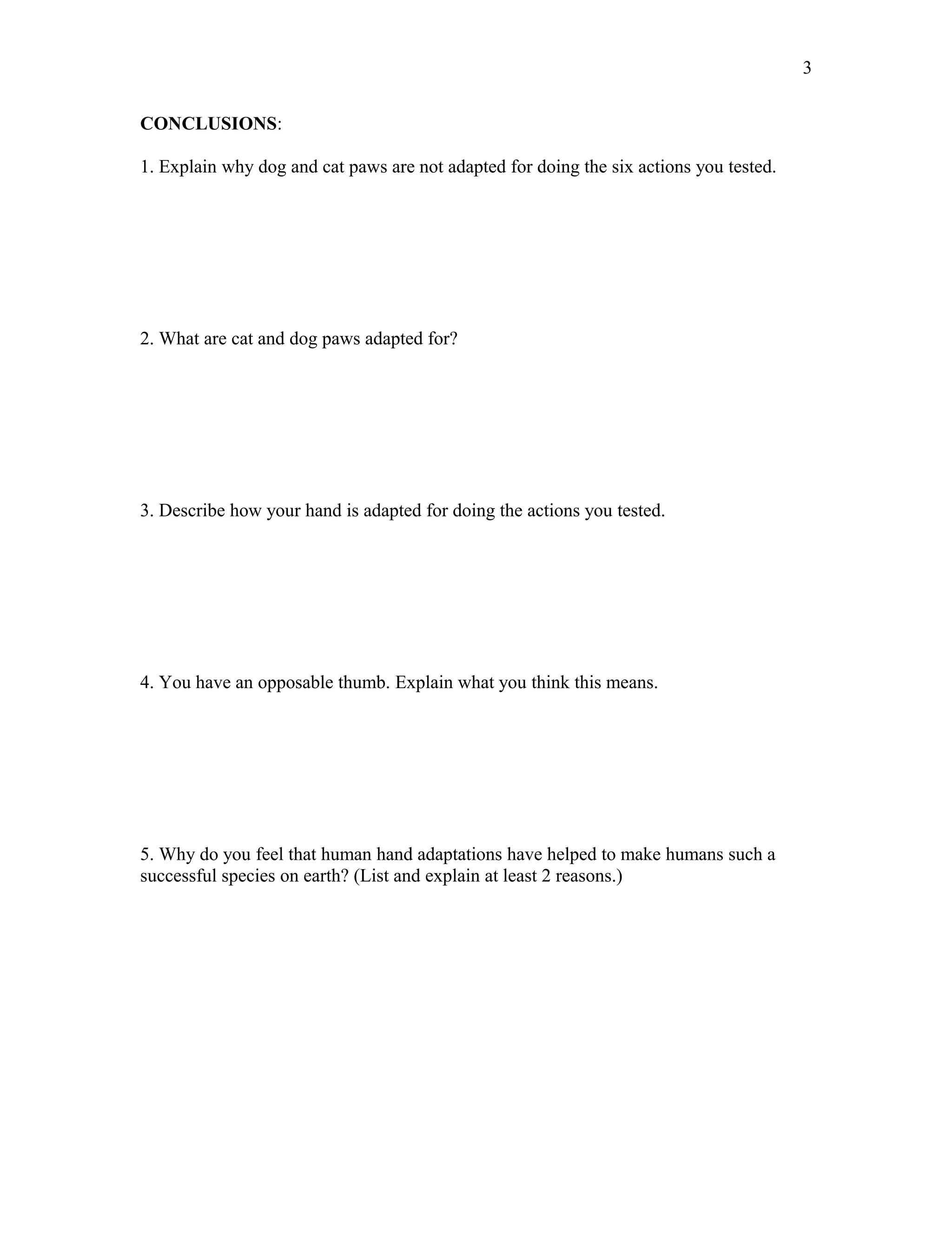 Adaptation of the Human Hand | DOC