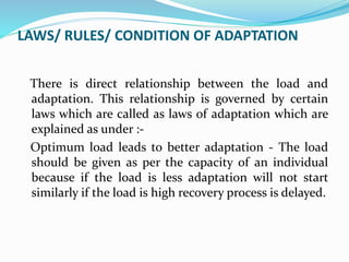 Adaptation process | PPTX | Bodybuilding | Sports