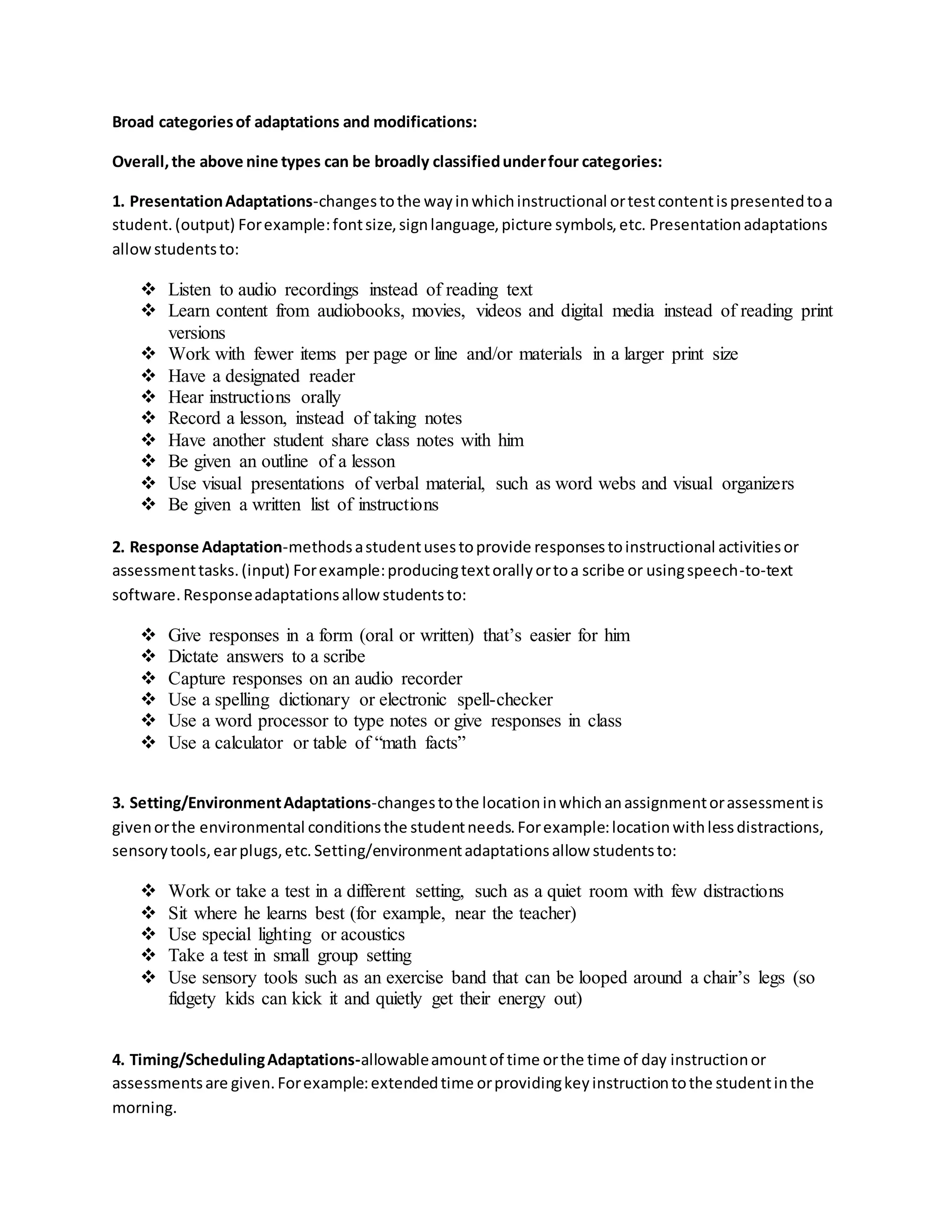 Curriculum Adaptations/Modifications disability wise B.Ed notes study ...