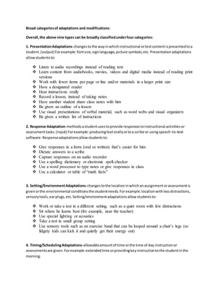 Curriculum Adaptations/Modifications disability wise B.Ed notes study ...
