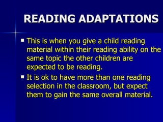 Adaptations across all curricular areas | PPT