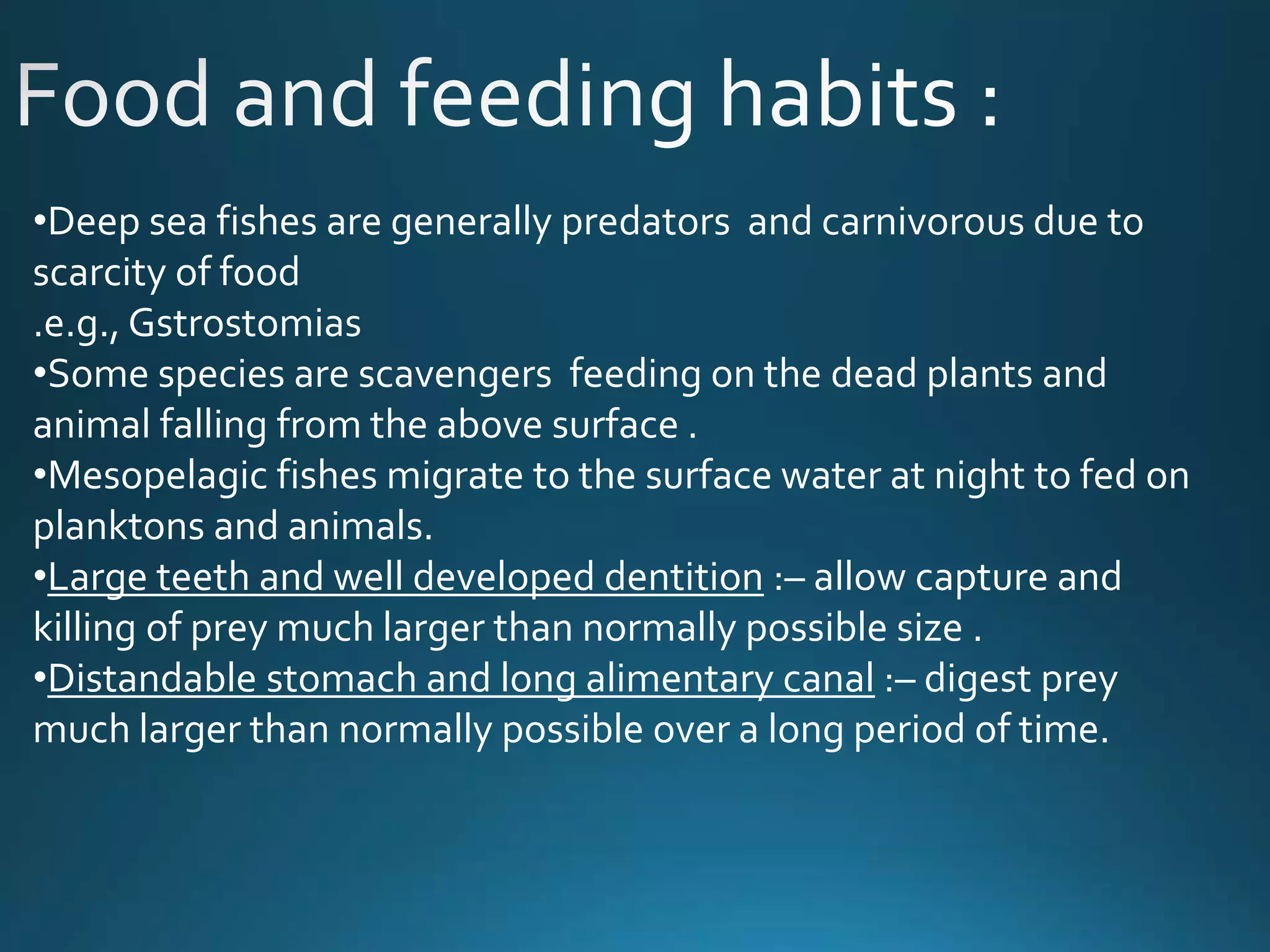 Adaptations in deep sea fishes | PPTX