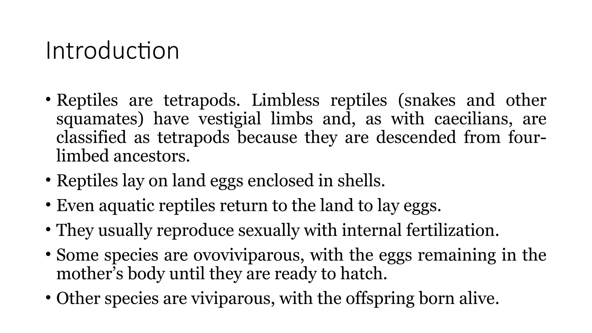 Adaptations of reptiles in context of animal diversity | PPTX