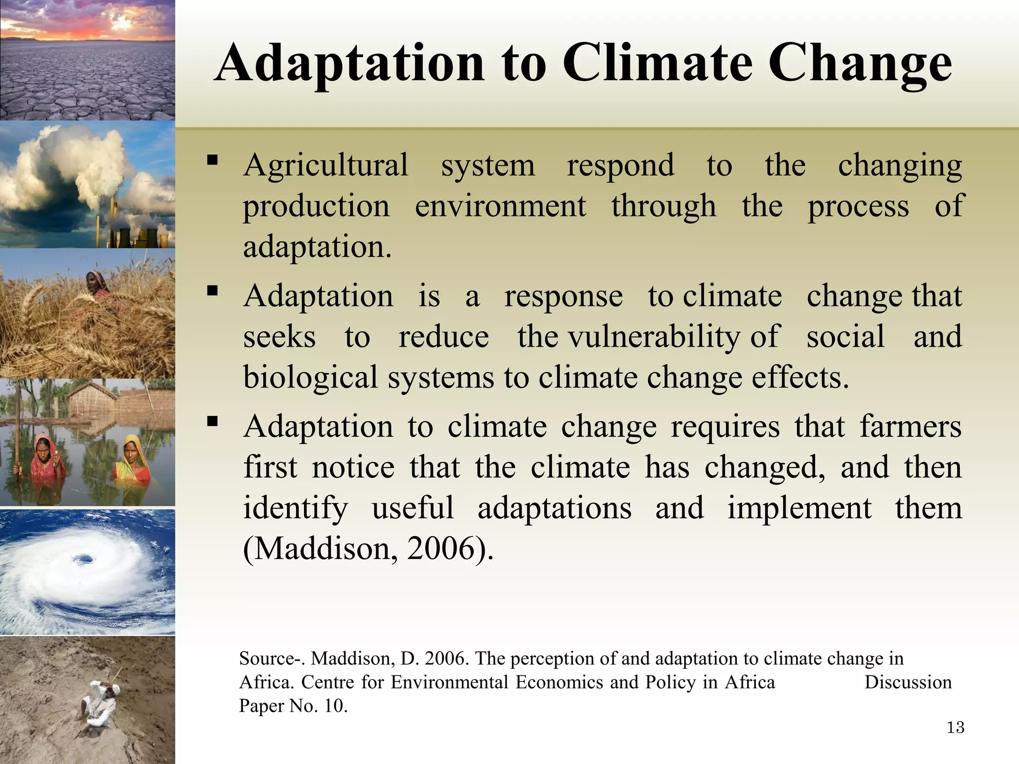 Adaptation to Climate Change in Agriculture | PPT