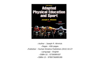 Adapted Physical Education and Sport | PDF