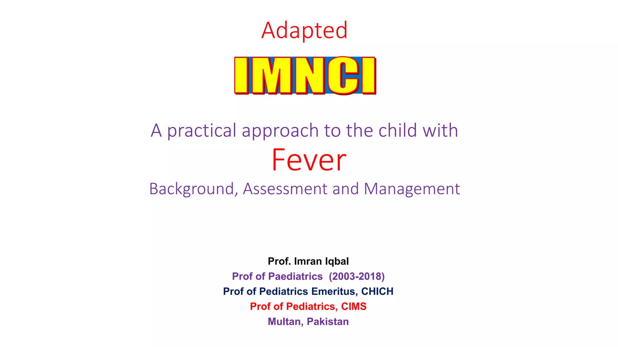Adapted IMNCI fever 2020 | PDF