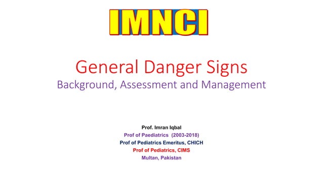 Adapted IMNCI (Integrated Management of Neonatal and Childhood Illness ...