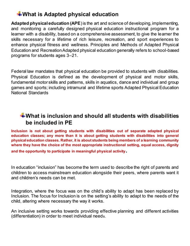 Adapted physical education | DOCX