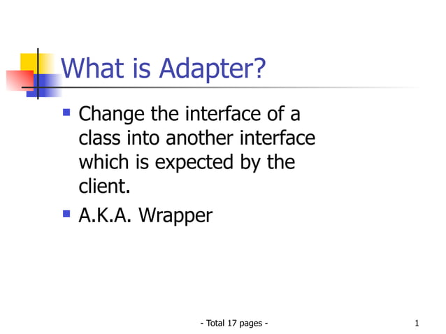 Adapter Design Pattern | ZIP | Programming Languages | Computing