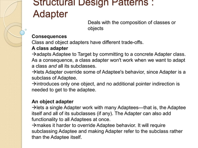 Structural Design pattern - Adapter | PPT
