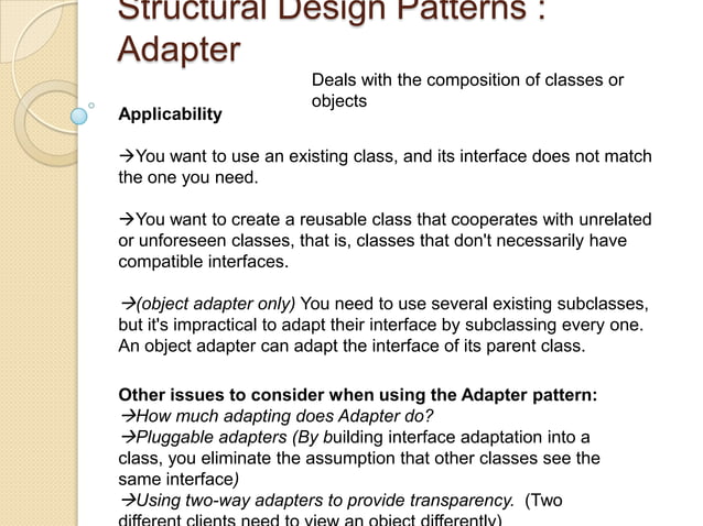 Structural Design pattern - Adapter | PPT