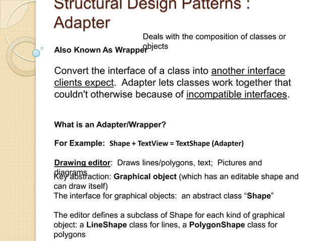 Structural Design Pattern Adapter Ppt