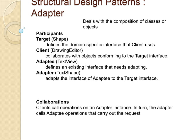 Structural Design pattern - Adapter | PPT