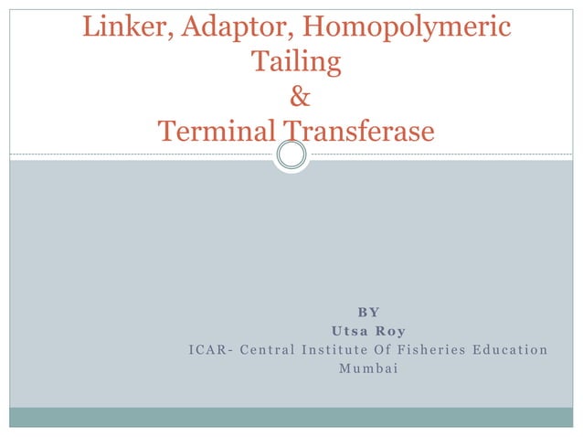Linker, Adaptor, Homopolymeric Tailing & Terminal Transferase | PPTX ...
