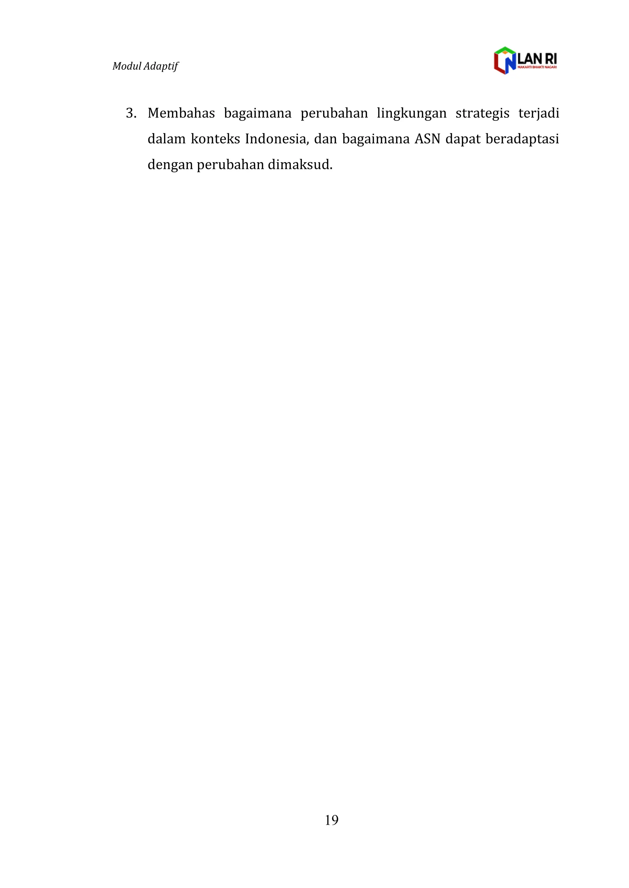 modul adaptif latsar cpns nilai nilai berakhlak | PDF