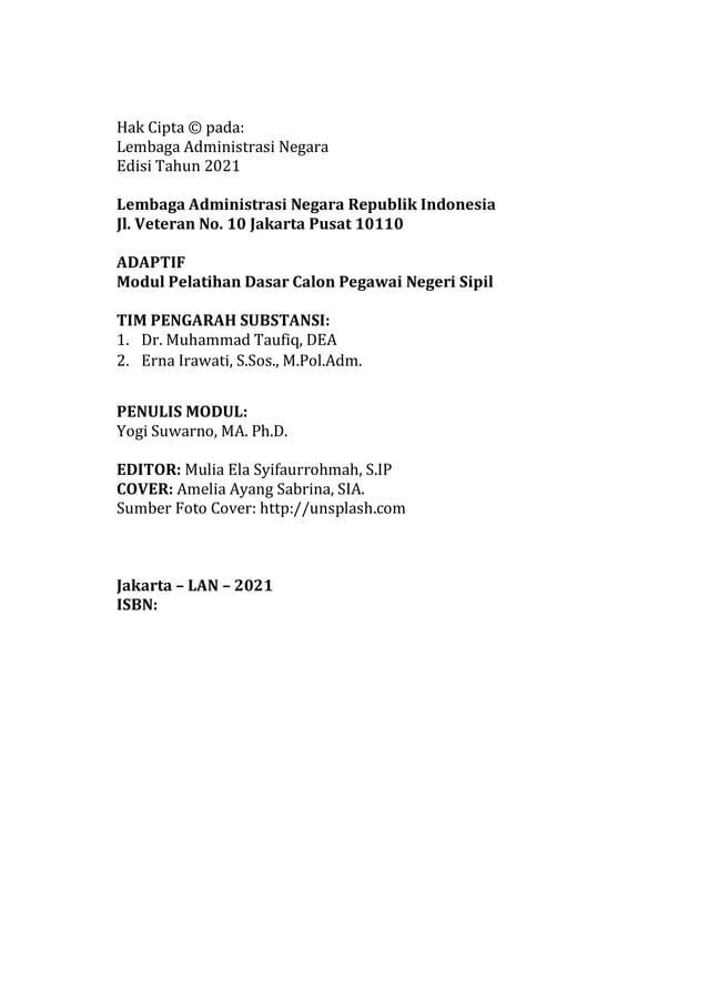 modul adaptif latsar cpns nilai nilai berakhlak | PDF