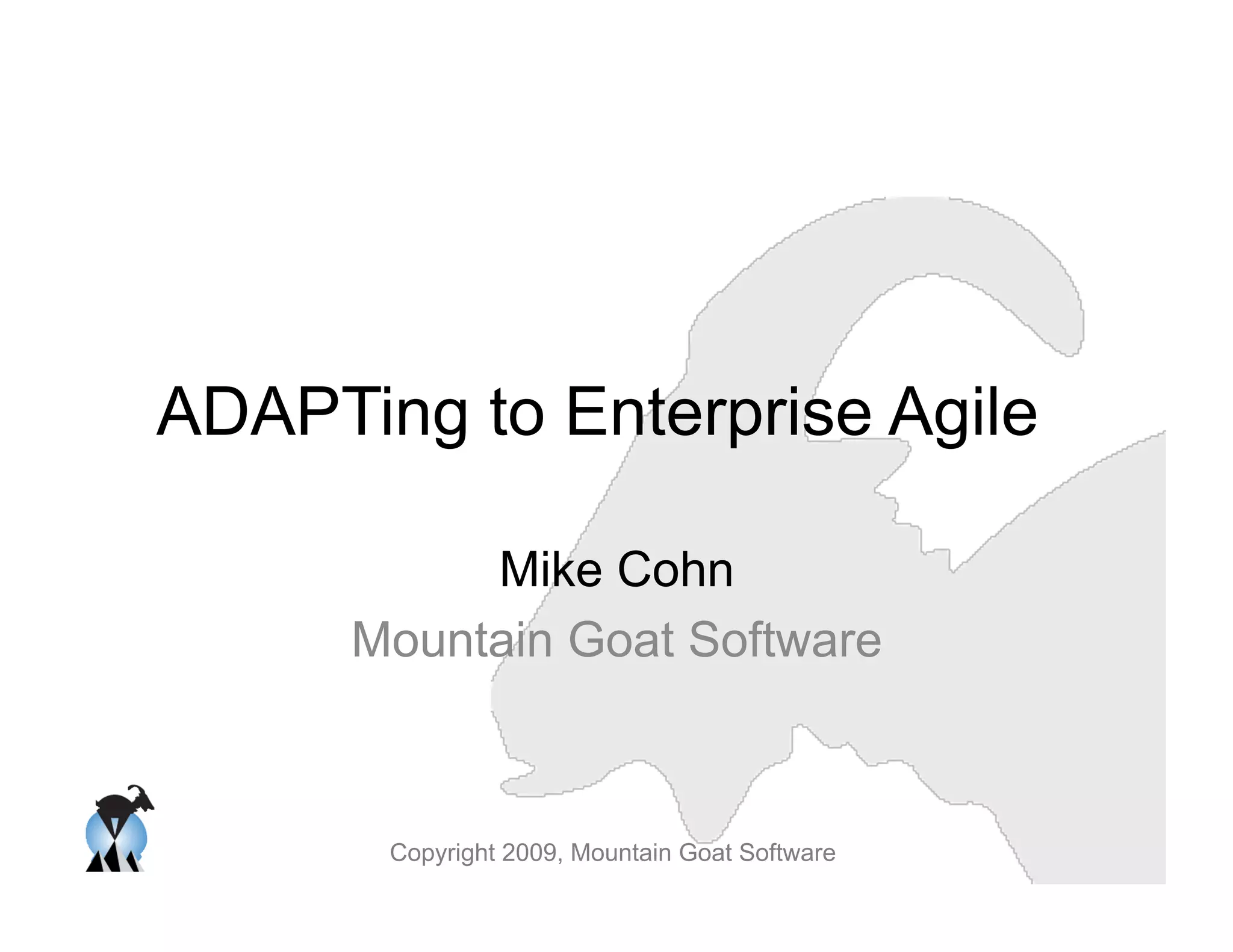 ADAPTing to Enterprise Agile | PPT