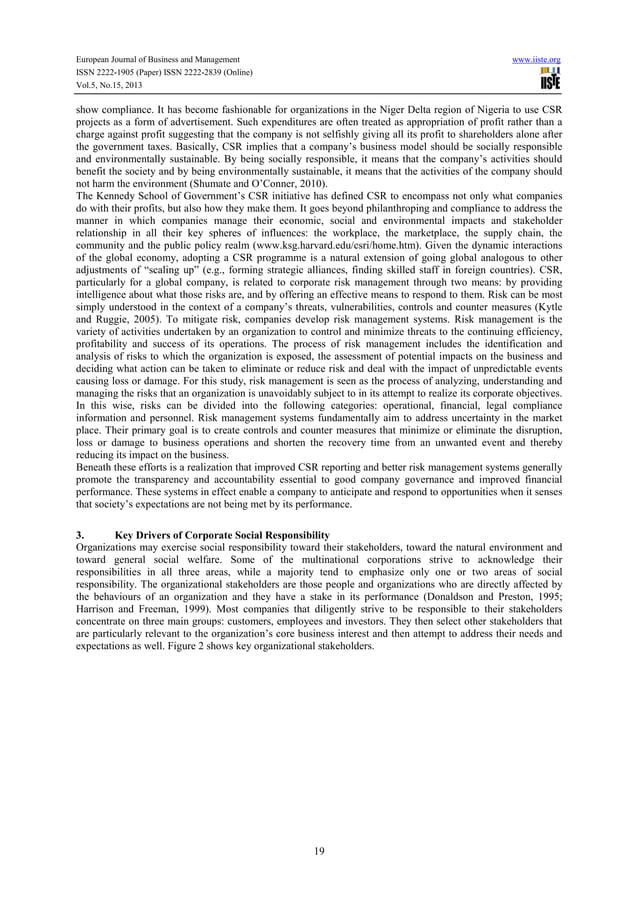 Adapting corporate social responsibility programs to risk management a model for multinational ...