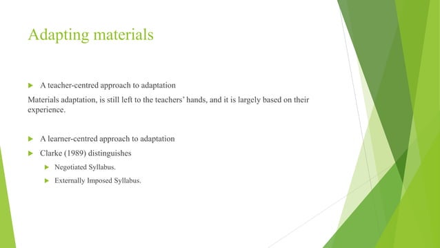 Adapting courses-Developing Materials for Language Teaching | PPTX