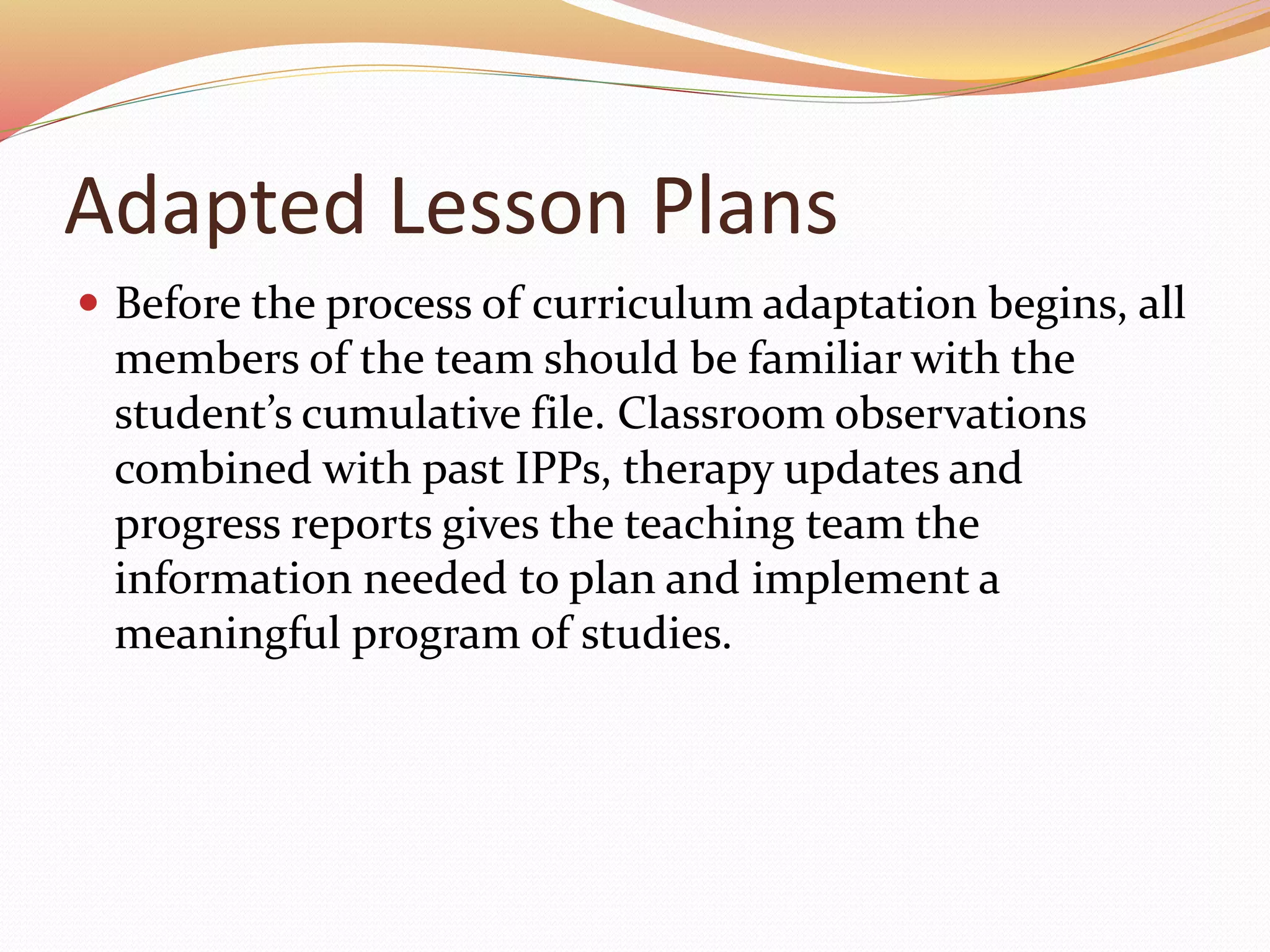 Adapting curriculum Teaching and Learning Strategies | PPTX
