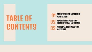 Adapting materials | PPTX