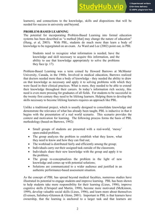 Adapting Problem-Based Learning For The First-Year Experience | PDF