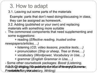 Adapting published materials - Materials for GE | PPT