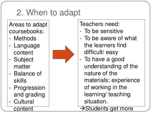 Adapting published materials - Materials for GE