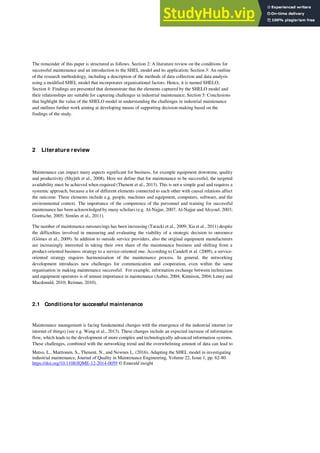Adapting The SHEL Model In Investigating Industrial Maintenance | PDF