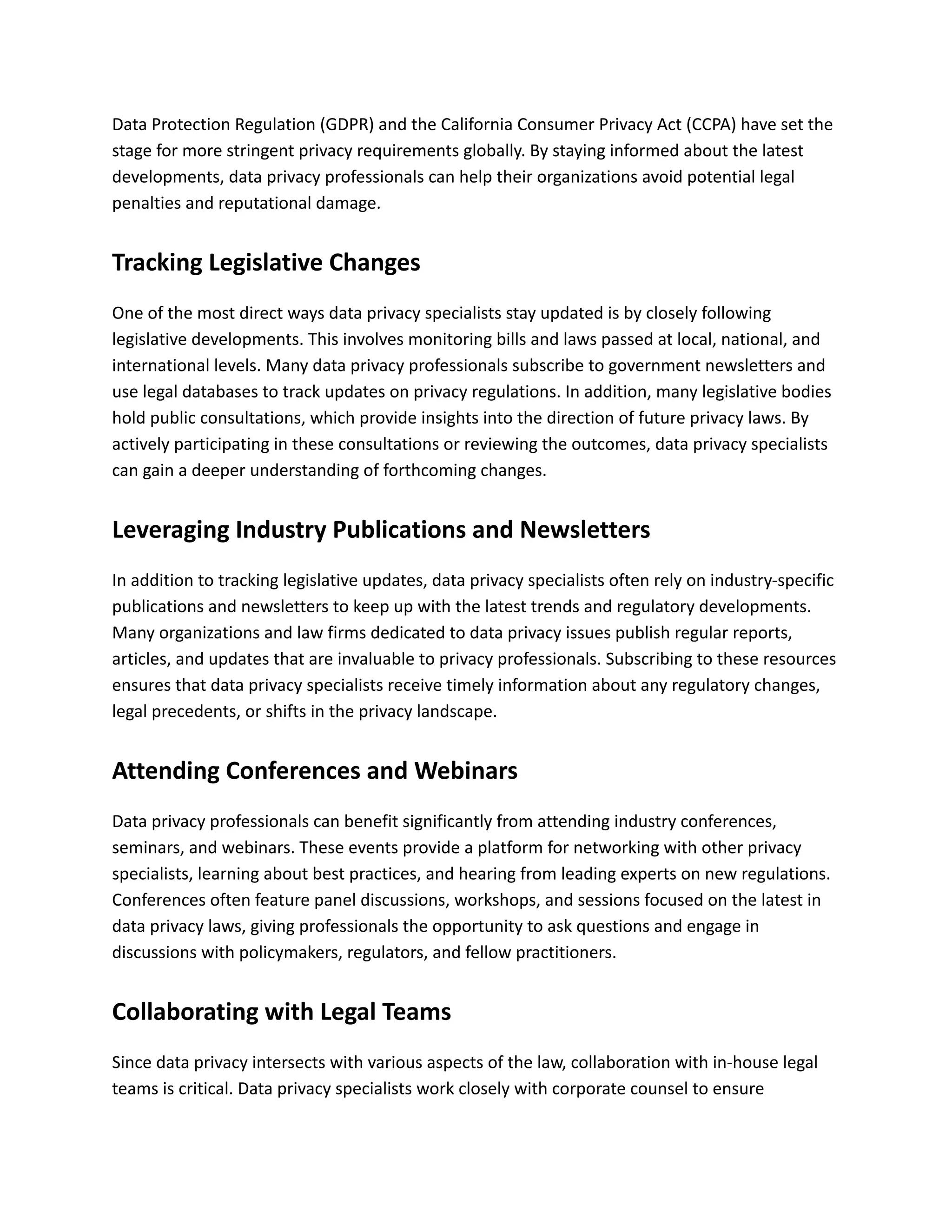 Adapting to Change: How Data Privacy Professionals Stay Updated on ...