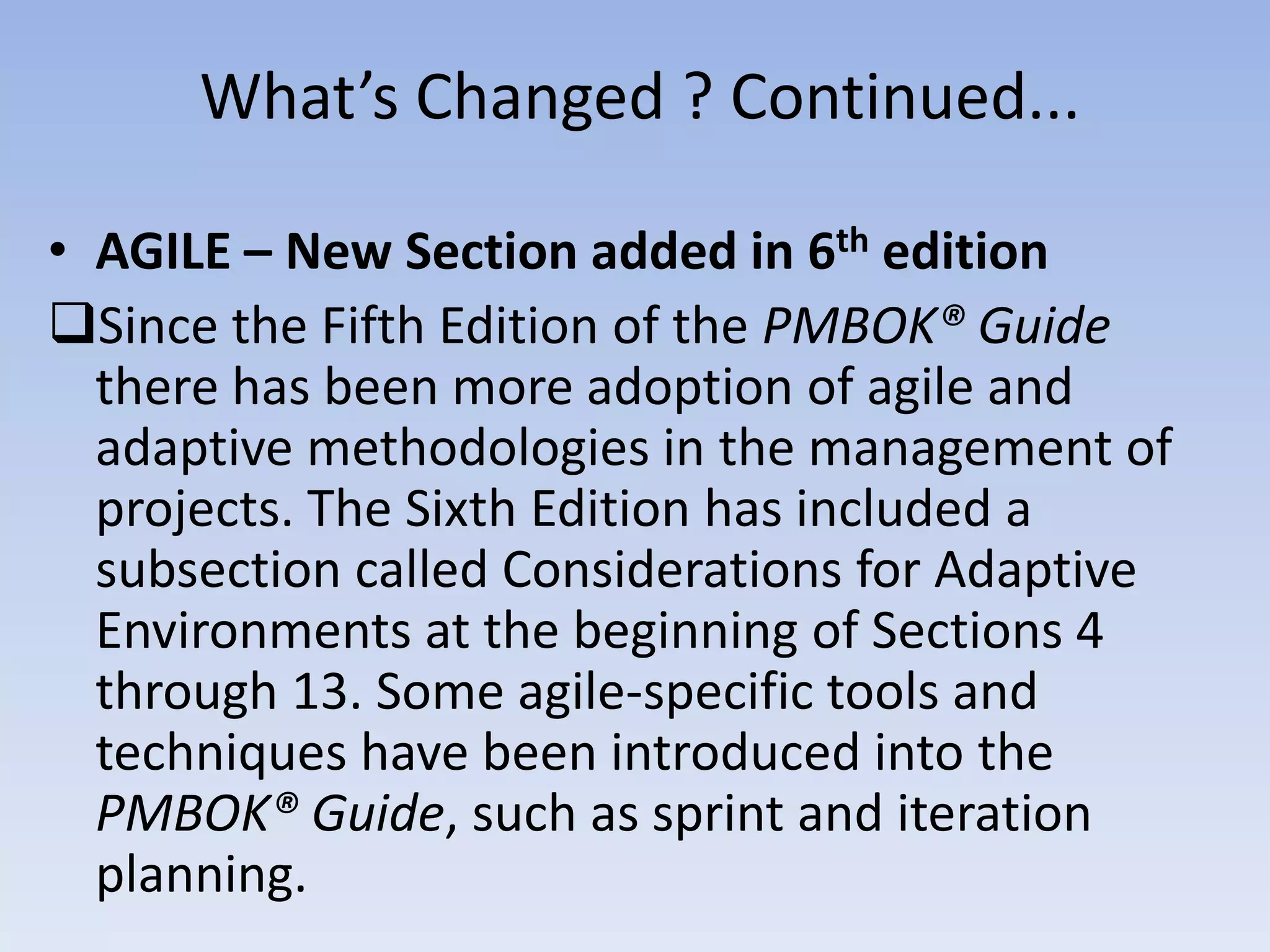 Studying Pmbok® 6: A New Knowledge Process For Project – CYFM