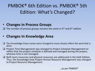 What's New In Pmbok Guide 6th Edition | Ppt