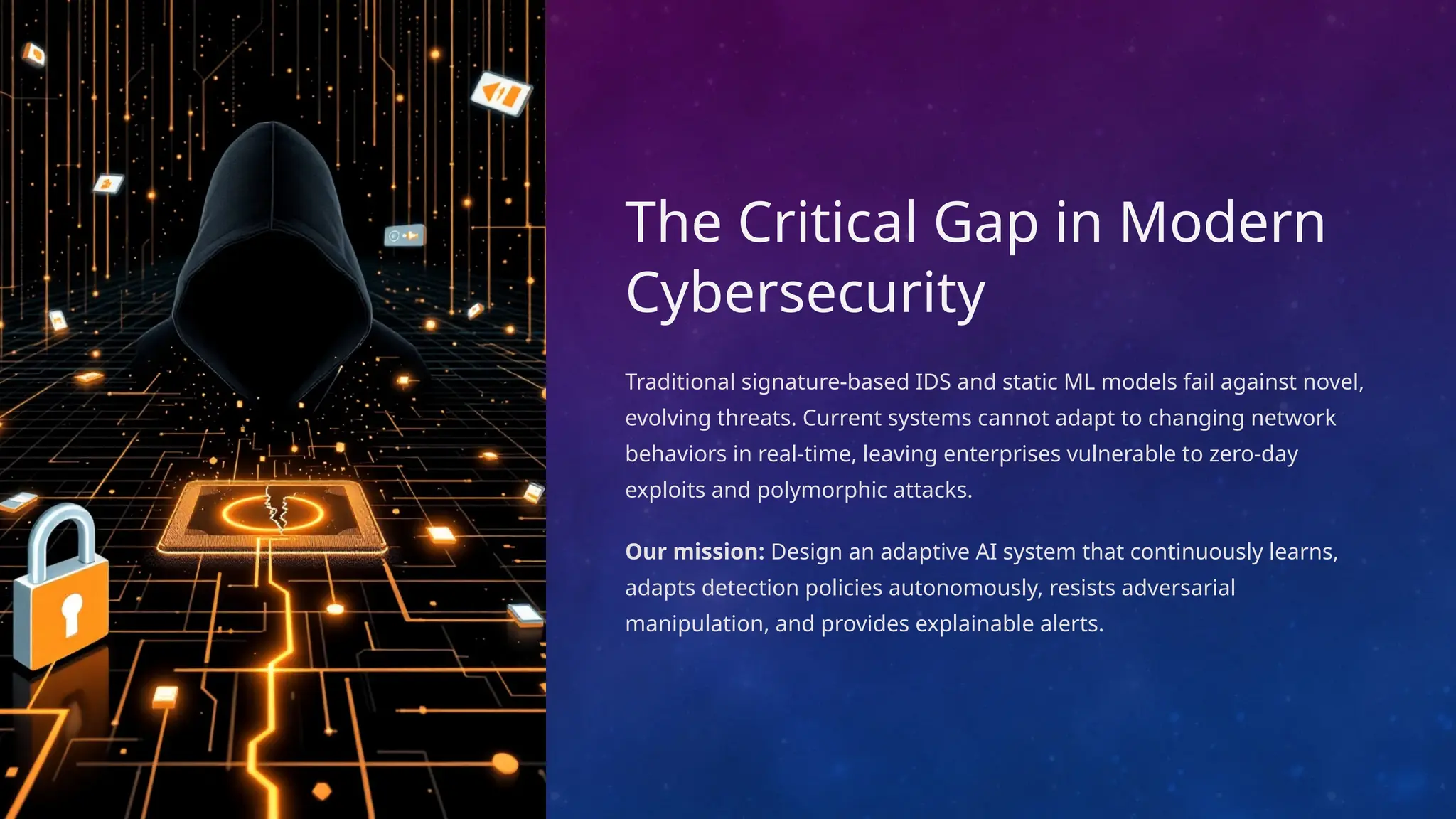 Adaptive-AI-for-Cybersecurity-A-Self-Learning-Context-Aware-Defense-Framework.pptx