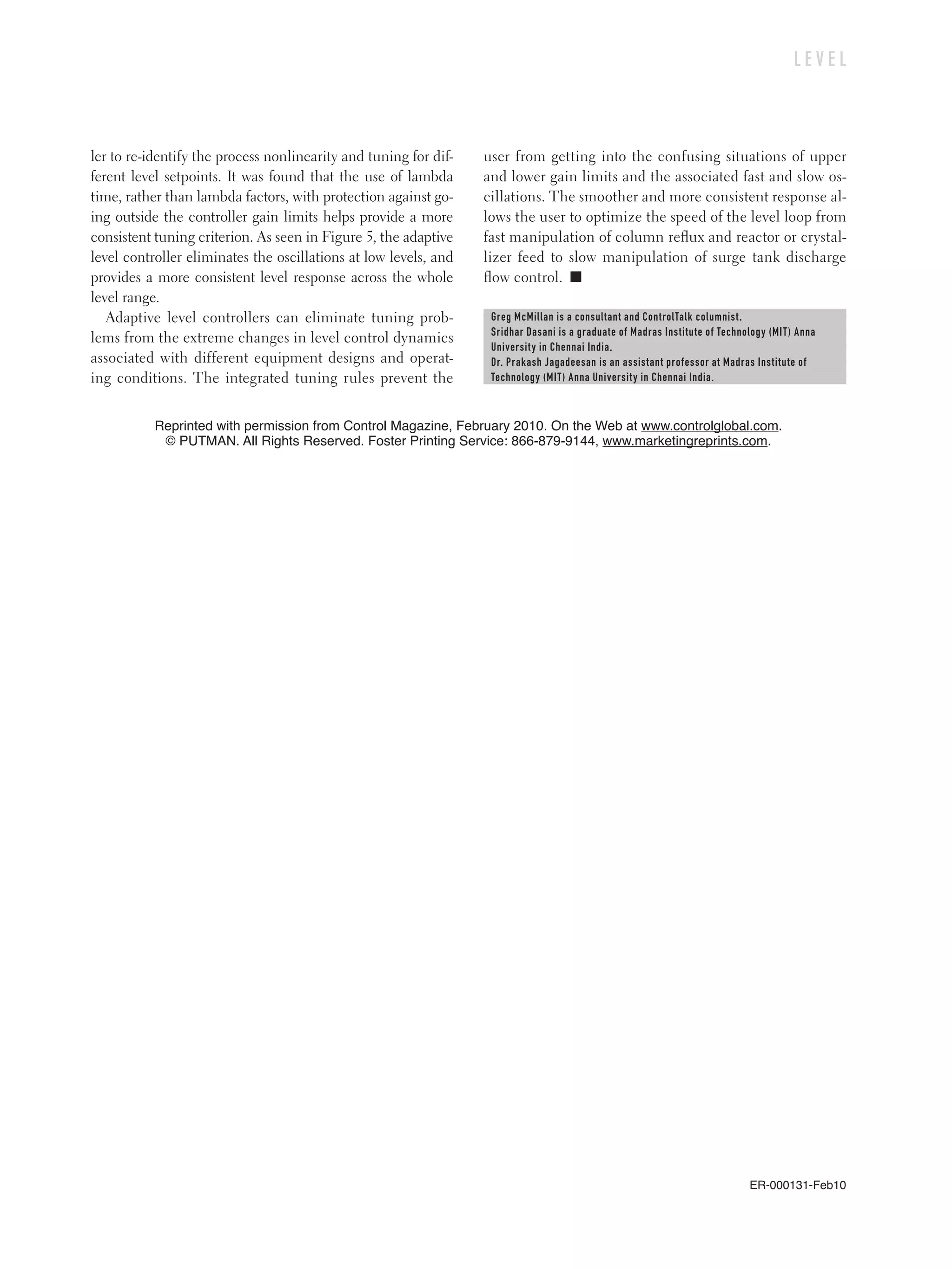 Adaptive level-control | PDF