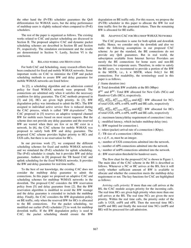 Adaptive Admission Control And Packet Scheduling Schemes For Qos Provisioning In Multihop Wimax
