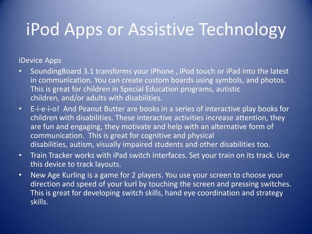 Adaptive and assistive technology | PPTX