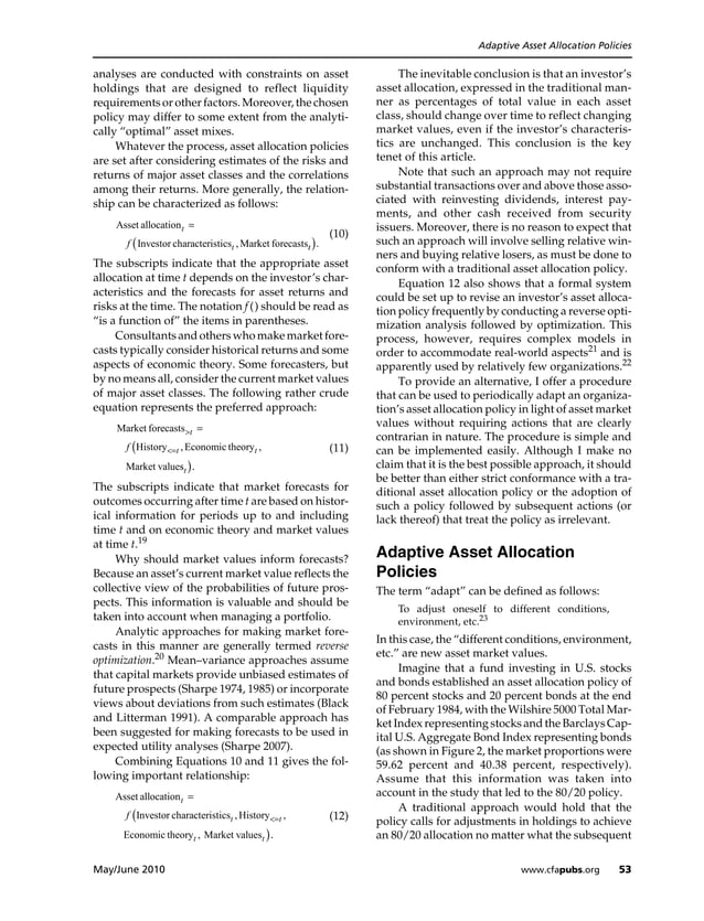 Adaptive asset allocation policies | PDF