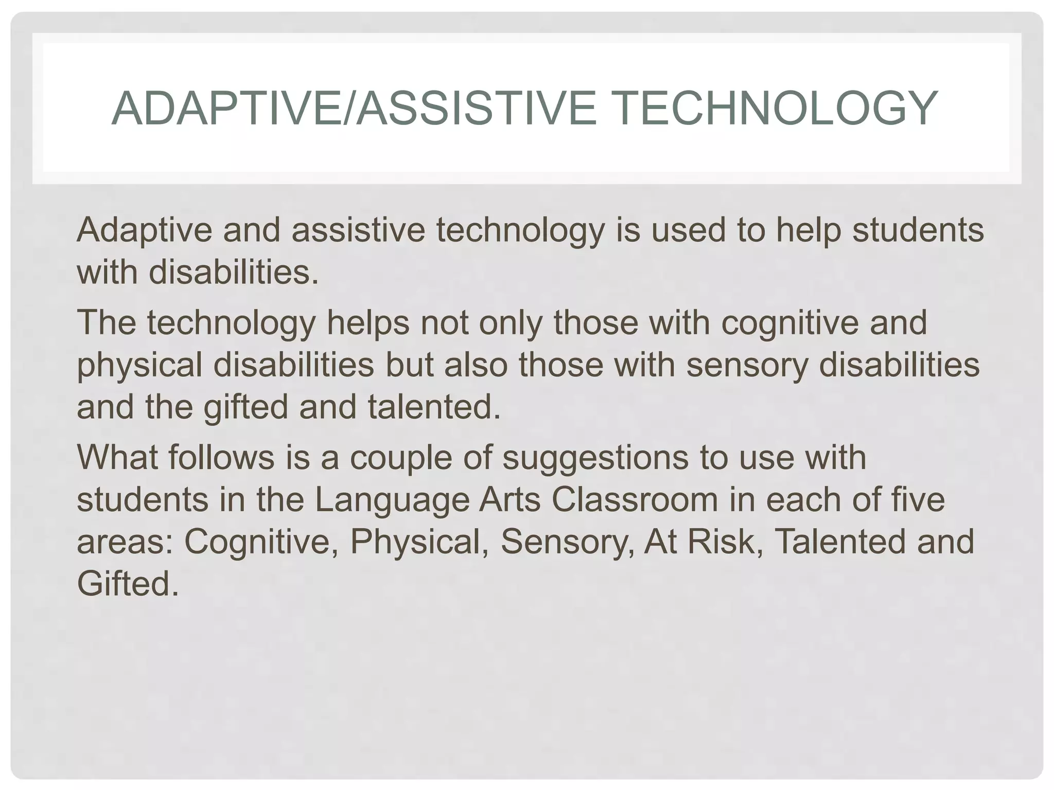 Adaptive assistive technology | PPT
