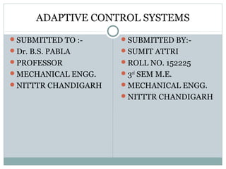 Adaptive control System | PPT
