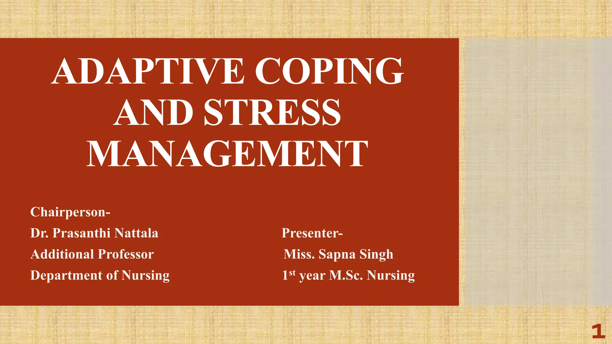 ADAPTIVE COPING.pptx | Physical Therapy | Wellness